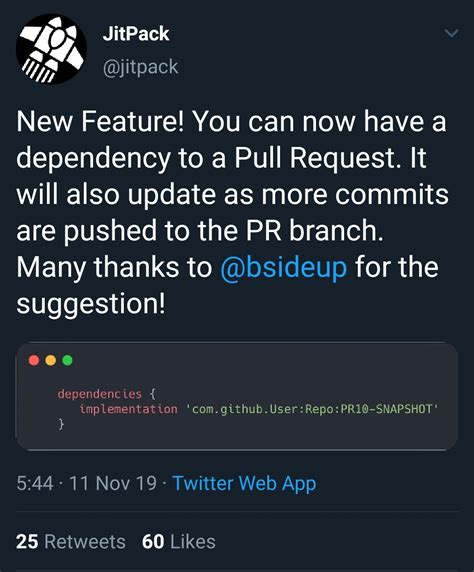 JitPack Now Allows To Have A Pull Request As A Dependency And Even Updates R Androiddev