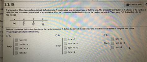 Solved х 0 Rue 3315 Question Help Ork A Shipment Of 6