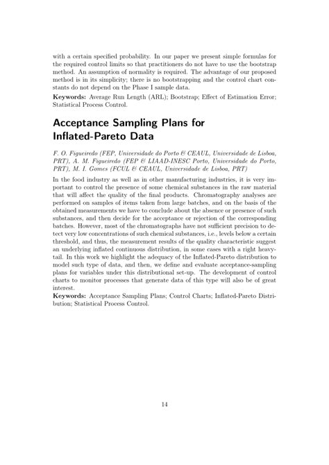 Pdf Acceptance Sampling Plans For Inflated Pareto Processes