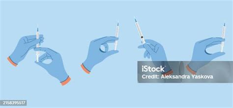 주사기로 의사의 손으로 설정합니다 예방 접종 및 예방 접종 개념 간호사에 대한 스톡 벡터 아트 및 기타 이미지 간호사