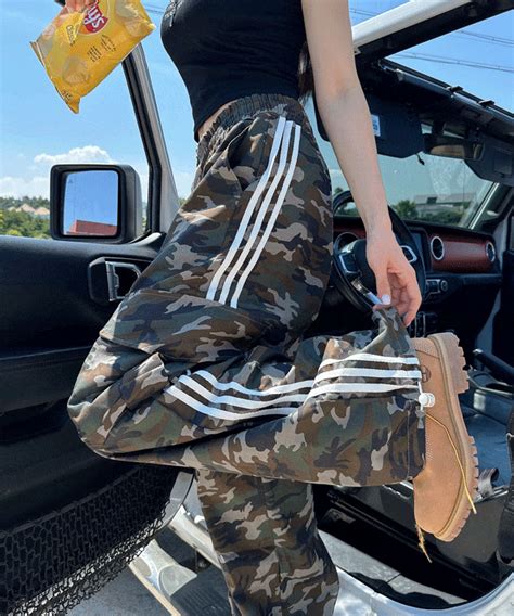 주문폭주🔥 허리밴딩밑단스트링 카모 밀리터리 트랙라인 빅 카고 와이드and조거 2way 팬츠 에이블리