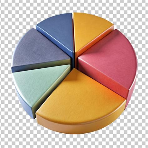Premium PSD Pie Chart Divided Into Sections Transparent Background