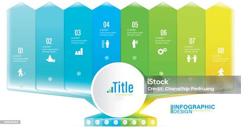 인포그래픽 요소 스톡 일러스트인 그래픽 숫자 8 일부 단계 아이콘 성공 단계 차트 계획 화살표 0명에 대한 스톡 벡터 아트 및