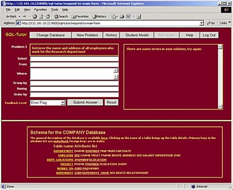 2 A Screenshot Of The Sql Tutor Which Uses A Constraint Based Model Download Scientific