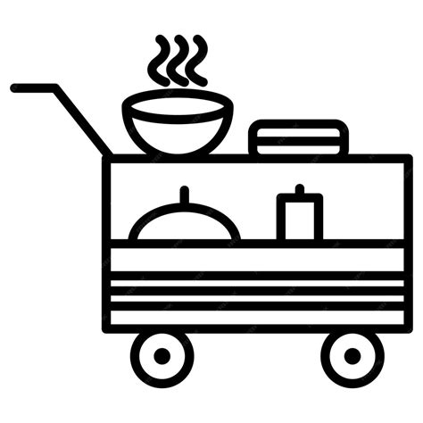 Premium Vector Serving Cart Vector Illustration