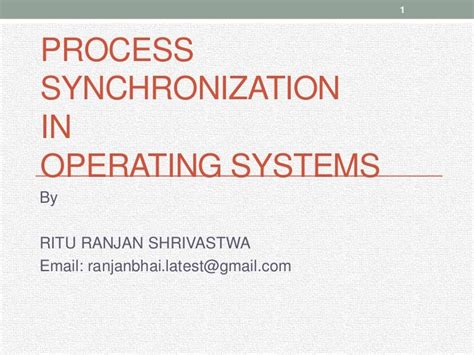 Process Synchronization In Operating Systems