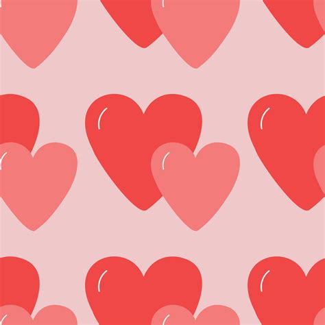 Cute Vector Red Heart Pattern Hand Drawn Doodle Illustration 16387835
