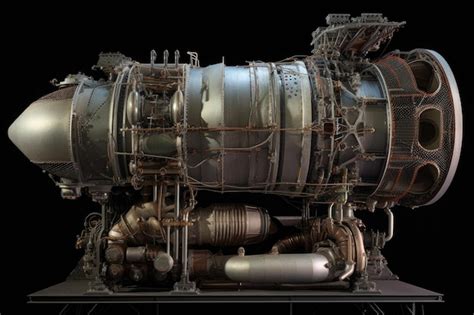 Premium AI Image Detailed View Of A Disassembled Rocket Engine Created With Generative Ai