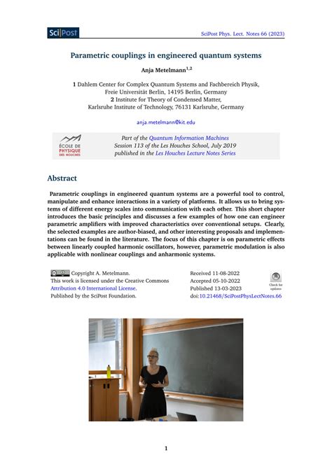 Pdf Parametric Couplings In Engineered Quantum Systems