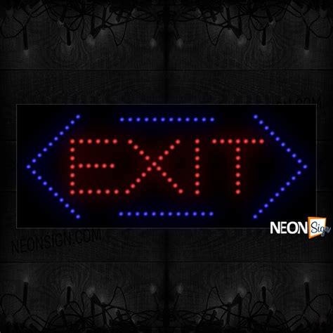Exit With Arrows LED Bulb NeonSign Com