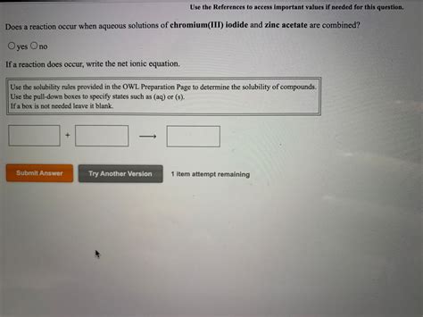 Answered Does A Reaction Occur When Aqueous… Bartleby