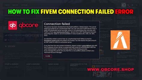 How To Fix Fivem Connection Failed Error 2024 Guide Qbcore Script