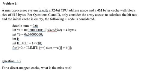 Solved A Microprocessor System Is With A 32 Bit Cpu