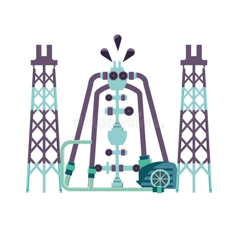 Tower Of Plant Oil Extraction With Pipeline Stock Illustration Illustration Of Toxic Ecology