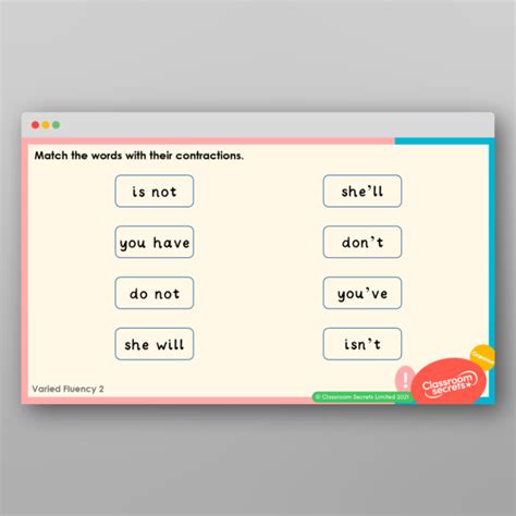 Year 2 Using Simple Contractions Teaching Ppt Resource Classroom Secrets