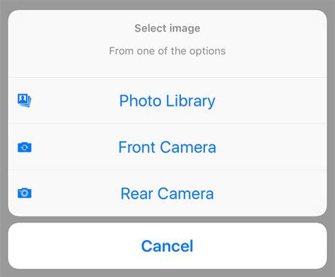 Xcode Accessing Picture Library In An Actionsheet Style Stack Overflow
