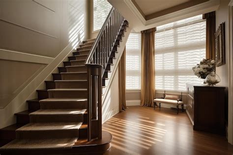 Premium Ai Image Staircase With Automated Blinds And Window