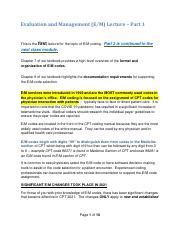 EM Part 1 2022 Pdf Evaluation And Management E M Lecture Part 1 This Is The First Lecture