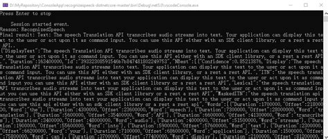 C How Do I Get Timestamps To Generate In Azure Speech To Text Model