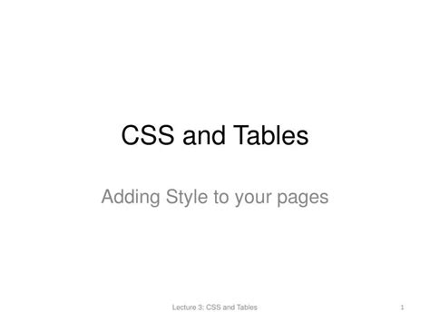 Ppt Css And Tables Powerpoint Presentation Free Download Id5717362