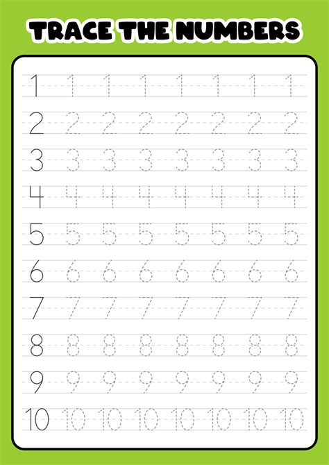 Free Printable Tracing Numbers 1 10