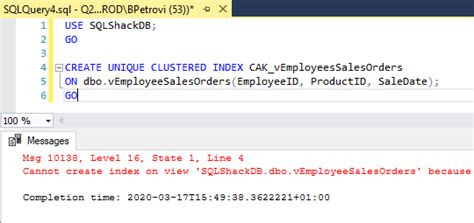 Create View Sql Working With Indexed Views In Sql Server