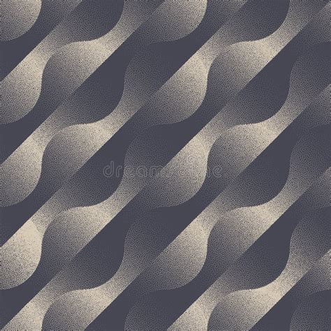 Smooth Wavy Strips Seamless Pattern Trend Dot Work Abstract Vector Background Stock Vector