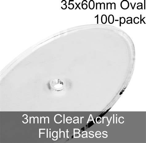Flight Bases Oval 35x60mm 3mm Clear 100