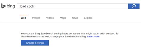 Disable Bing Safesearch