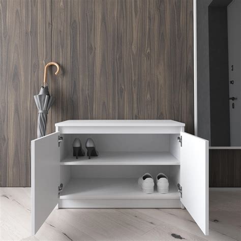 ᐉ Тумба для взуття в передпокій R 20 з фасадами без ручок Білий • Краща ціна в Києві Україні