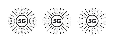 5g Network Wireless Icons Ultrafast Mobile Communication Superfast 5g