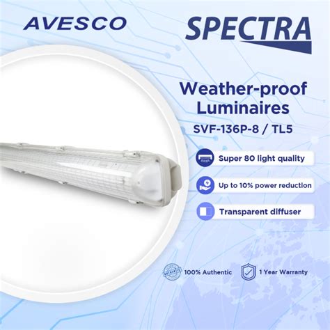 Spectra Ceilingwall Mounted Weather Proof Luminaires Svf 136 8tl5