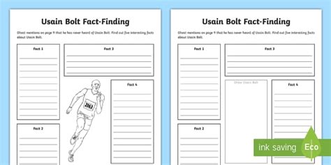 FREE Years 5 And 6 Chapter Chat Usain Bolt Fact Finding Worksheet