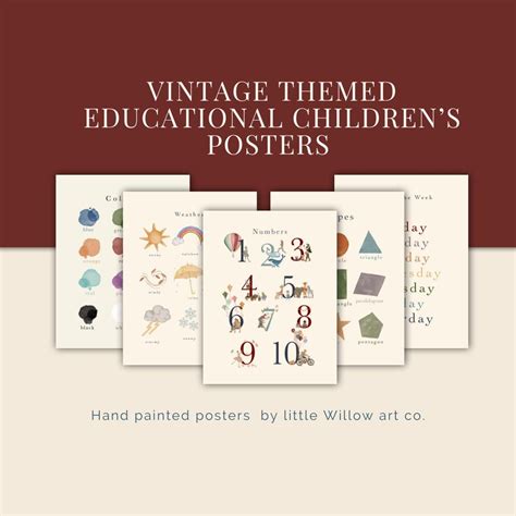 Vintage Themed Days Of The Week Poster By Little Willow Art Co Fine