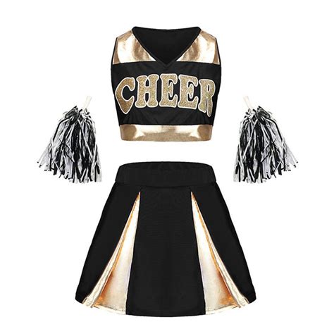 Cheerleader Costume With Pom Poms Stitch Costume Women Cheer