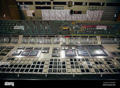 Control Room Large Industrial Control Panel Inside Factory Or Power