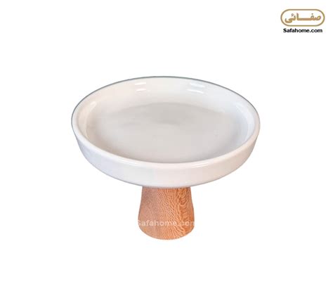 استند پذیرایی سرامیکی مدل پایه چوبی کوچک صفاهوم