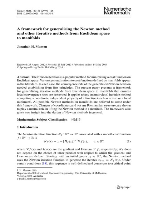 a framework for generalising the newton method and other iterative