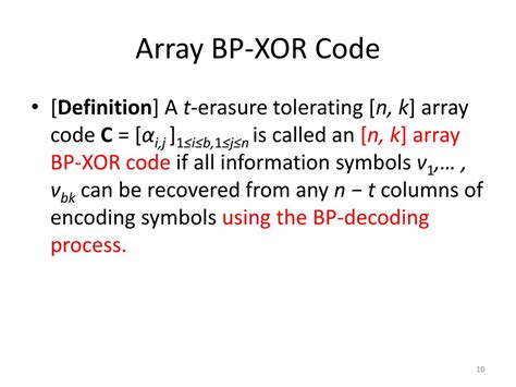 Ppt Array Bp Xor Codes For Reliable Cloud Storage Systems Powerpoint
