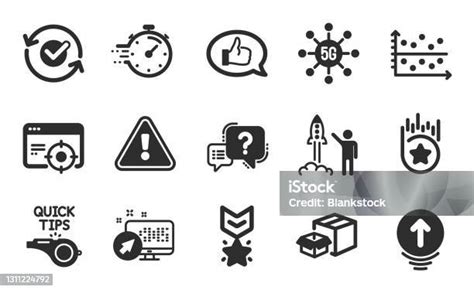 피드백 우승자 메달 및 타이머 아이콘 세트 물음표 위로 스 와이프 및 도트 플롯 표시 벡터 5g에 대한 스톡 벡터 아트 및 기타