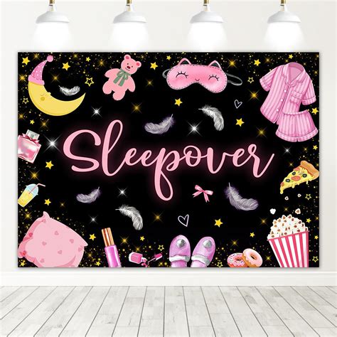 Mocsicka Sleepover Backdrop Sleepover Pajamas Pillow Fight