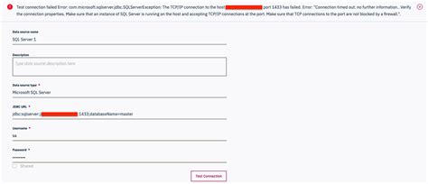 How To Obtain The Logs For Test Connection Error In Data Source