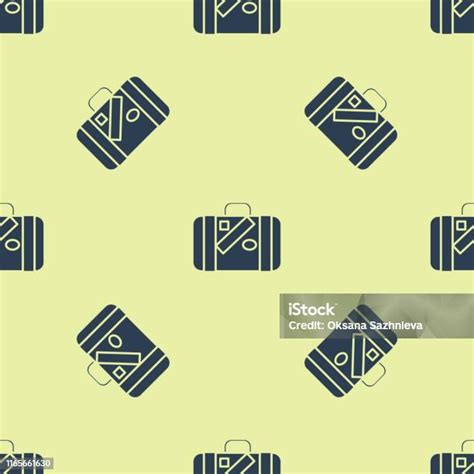 흰색 배경에 여행 및 스티커 아이콘 고립 원활한 패턴을위한 파란색 가방 여행 수하물 표지판 여행 수하물 아이콘입니다 벡터 일러스트레이션 가방에 대한 스톡 벡터 아트 및 기타