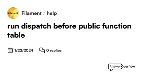 Run Dispatch Before `public Function Table` Filament