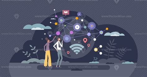 Communication Network Business Contact Connection Retro Tiny Person Concept Vectormine