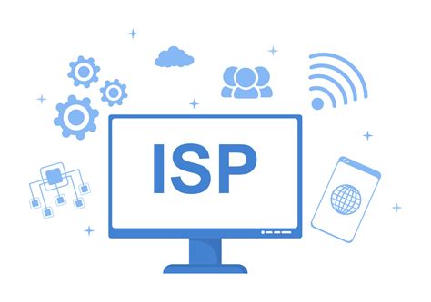 Isp Or Internet Service Provider Cartoon Illustration With Keywords And