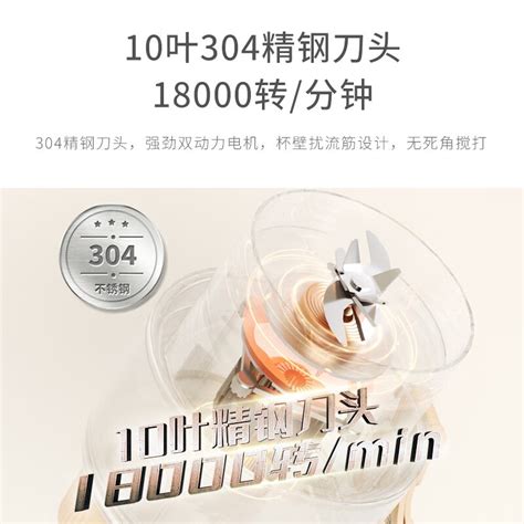 小质10叶刀头榨汁机便携式榨汁杯小型果汁杯果汁机水果蔬菜榨汁机家用迷你多功能奶昔机搅拌机大口径 10叶刀头轻松碎冰虎窝购