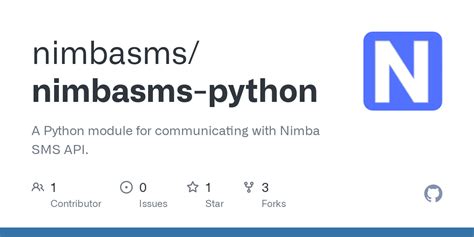 Github Nimbasms Nimbasms Python A Python Module For Communicating With Nimba Sms Api