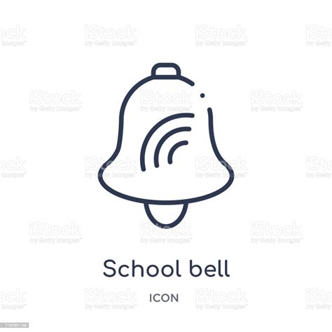 교육 개요 컬렉션에서 선형 학교 벨 아이콘입니다 얇은 라인 학교 벨 벡터 흰색 배경에 고립입니다 학교 벨 유행 삽화 벨에 대한 스톡 벡터 아트 및 기타 이미지 Istock