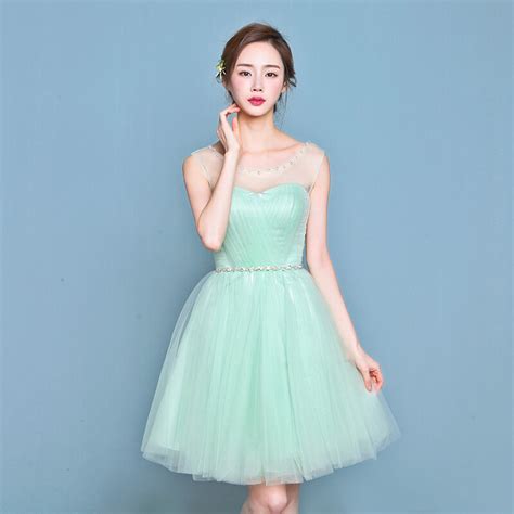 伴娘服短款2016夏韩式绿色婚礼伴娘礼服修身 堆糖，美图壁纸兴趣社区